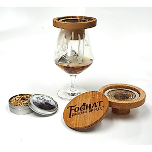 Foghat Cocktail Smoker with Bourbon Barrel Wood Shavings and Bourbon Resurrection Foghat Culinary Smoking Fuel Bundle