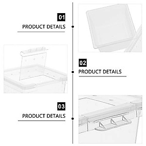 balacoo 100Pcs Reptile Breeding Box Plastic Transparent Feeding Case Hatching Container with Lid for Spider Scorpion Gecko Insect Snake Tortoise