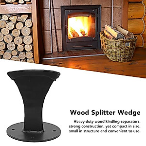 Atyhao Firewood Kindle Splitter, Quick Wood Wedge Splitter Heavy Duty Splitting Tool Small Firewood Kindling Splitter Manual Log Splitter for Small Fireplace Wood Stove, Black