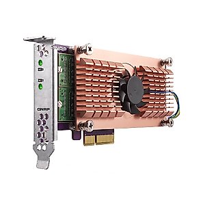 QNAP QM2-2P-244A Dual M.2 22110/2280 Pcie SSD Expansion Card (PCIe Gen2 X4), Low-Profile Bracket Pre-Loaded, Low-Profile Flat and Full-Height are Bundled 2 x SSD