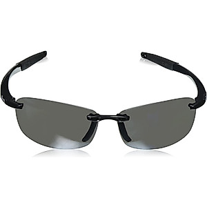 Revo Descend E: Polarized Filters UV, Rimless Small Rectangle Rectangular Sunglasses, Black Frame with Graphite Lens (RE 4060)