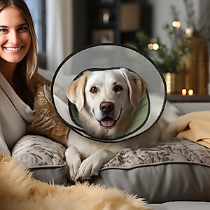 Soft Dog Cone Collar for Large Medium Dogs, Dog Cones for Dogs After Surgery, Adjustable Dog Recovery Collar, Lightweight E-Collars for Dogs, Elizabethan Collar (XL)