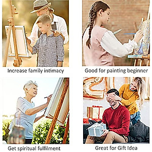 TOCARE DIY Acrylic Paint by Number for Adults On Canvas,Adult Painting by Numbers Kits Home Wall Art Decor,20x16Inch Maple Autumn Park-No Frame