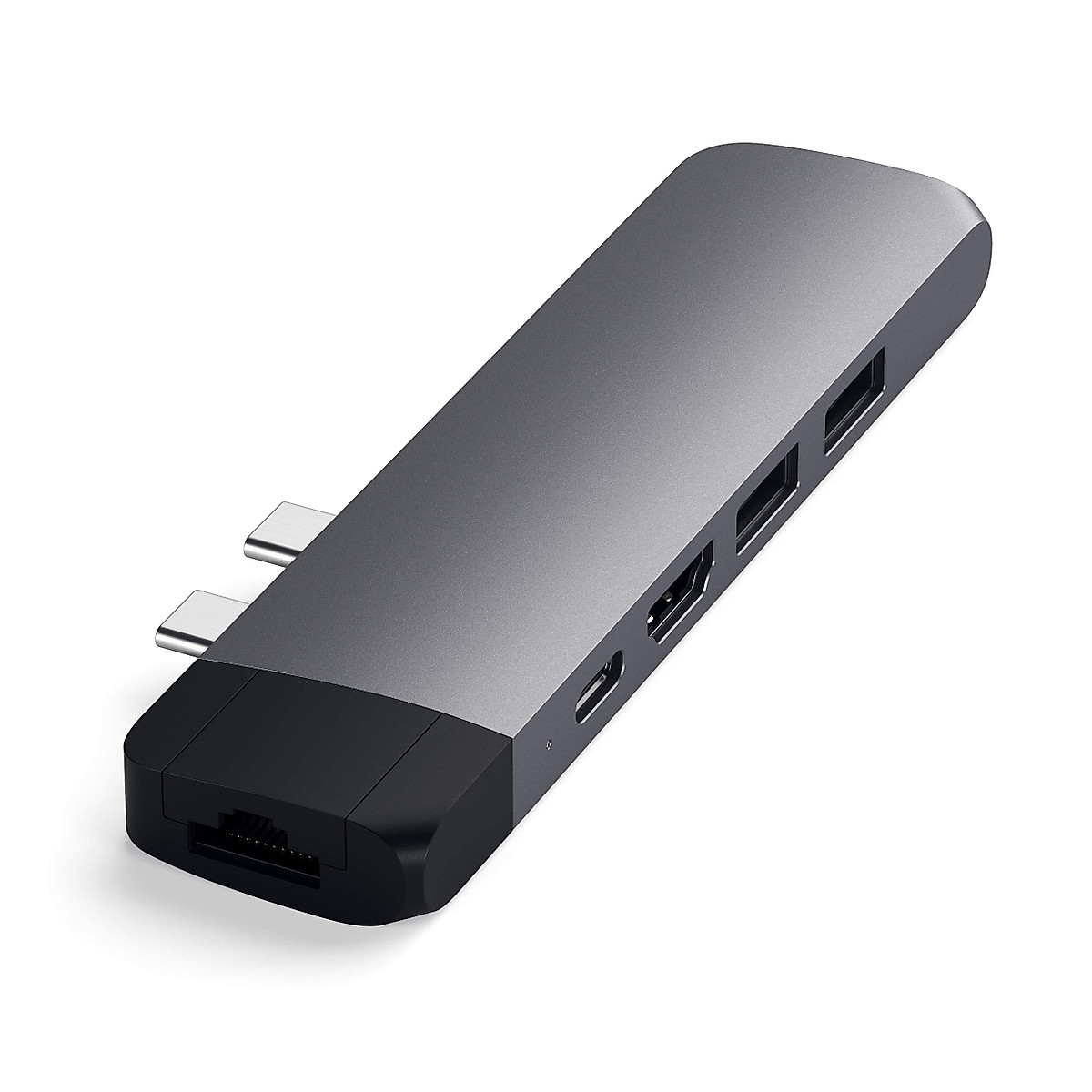 Satechi Type-C Pro Hub Adapter with Ethernet - 4K HDMI, USB-C PD, Gigabit Ethernet, USB 3.0, Micro SD Card Slot - for M2/ M1 MacBook Pro/Air (Space Gray)