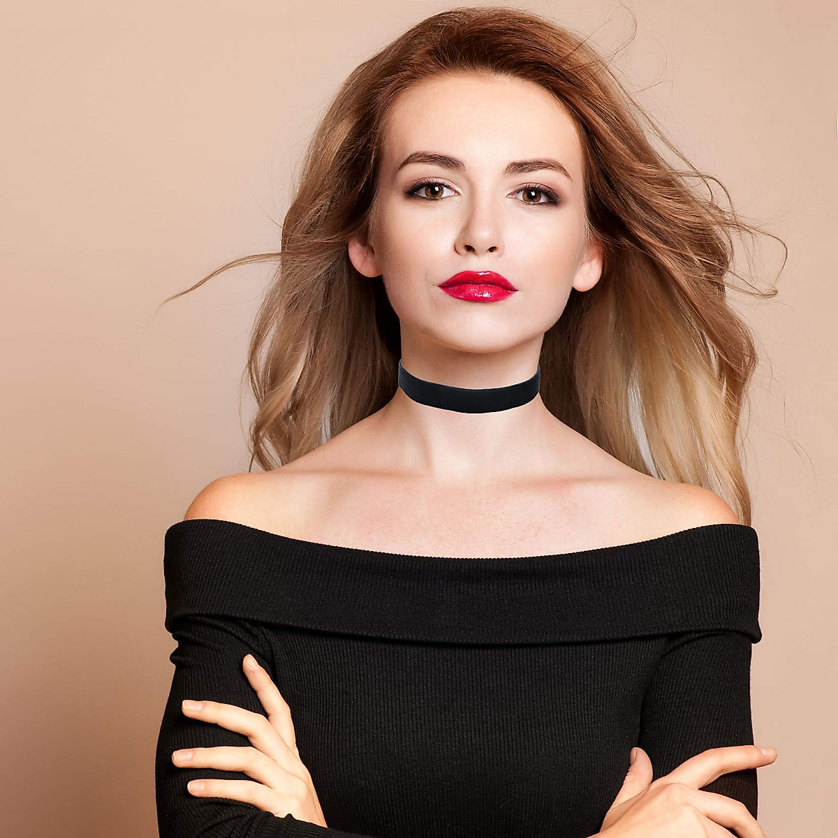 AnalysisyLove Gothic Black Velvet Choker Necklace for Women, Valentines Day Birthday Gifts, Halloween Cosplay Jewelry