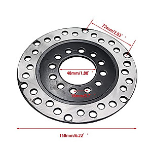 PRO BAT Rear Brake Master Cylinder Caliper Assembly+Brake Disk Rotor for 50cc 70cc 90cc 110cc 125cc Chinese Quad Taotao Boulder B1 Coolster 3050HD ATV Kids Four Wheeler, Black