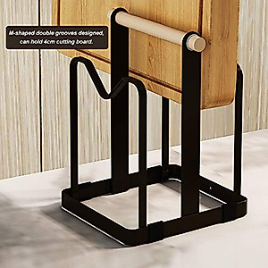mumisuto Cutting Board Holder, Cutting Board Rack Kitchen Chopping Board Organizer Stand Holder Pot Cover Shelf Stand Organizer Coffee Color , for Kitchen Cabinet(5.5x4.9x7.3inch)
