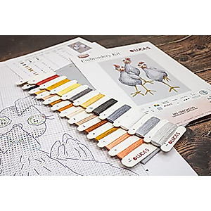 Luca-S Cross Stitch Kit My Chickens, Counted Cross Stitch Kit for Adults, Embroidery Needlecraft Kit
