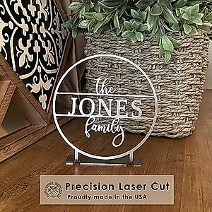 ROCC RUSTED ORANGE CRAFTWORKS CO. Anderson Tabletop or Shelf Personalized Name Sign - freestanding personalized family name sign last name signs for home decor custom name sign standing (12 inch Family Name)