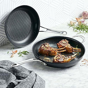 Anolon X Hybrid Nonstick Induction Frying Pans/Skillet Set, 10 Inch and 12 Inch, Dark Gray