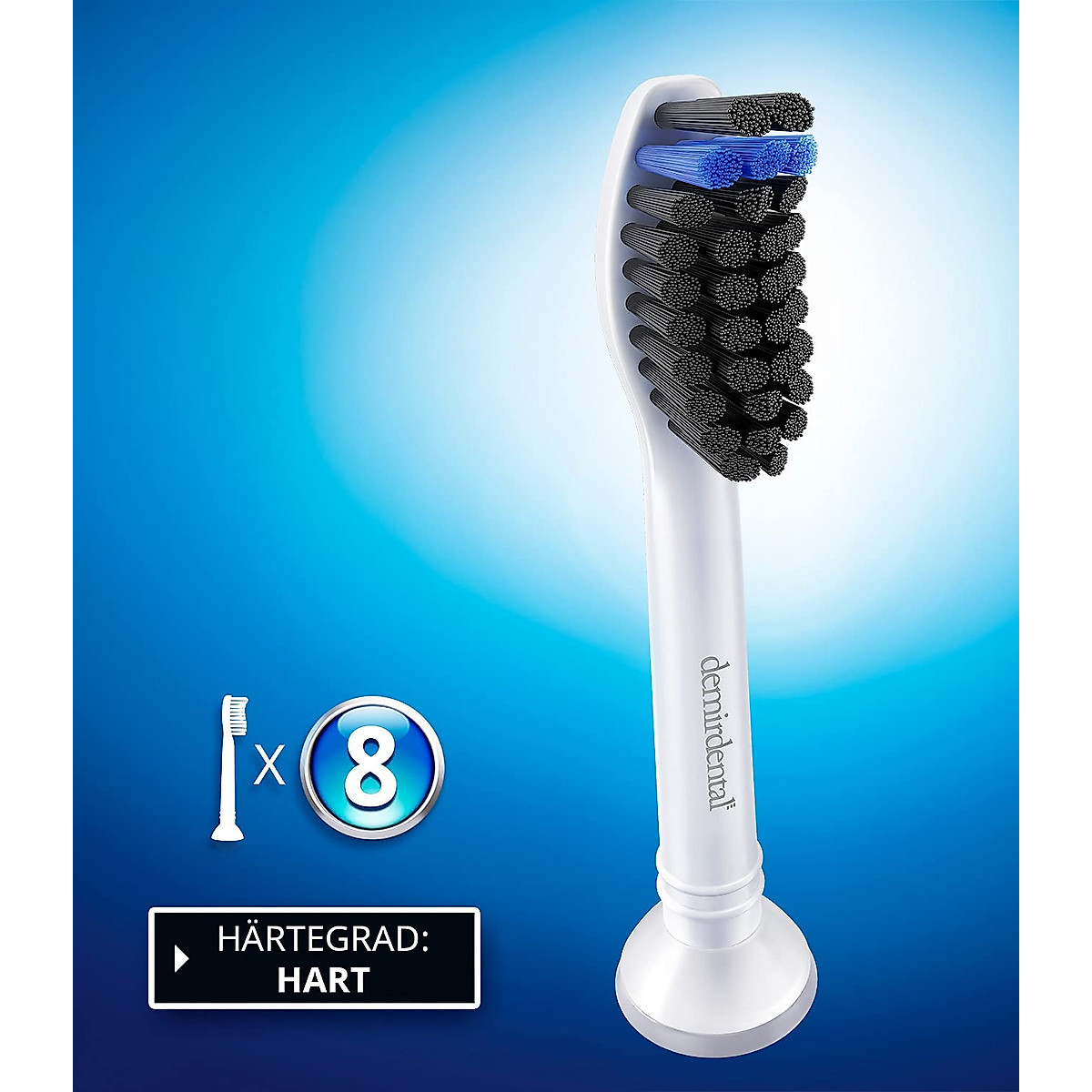 Toothbrush Heads Active Charcoal Hard Compatible with Philips Sonicare Toothbrush Heads - Replacement Heads for Natural Cleaning - Hard Brush Heads - White - HX9058-8 Pack