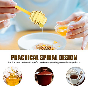 Kichvoe Honey Dipper Glass Honey Stick Honey Spoon Dipper Stick Honey Jam Syrup Stirring Wand Honey Server Spoon for Honey Pot Jar Containers Honey Dispenser