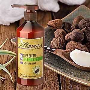 Savannah Hair Therapy Bundle - Just Curly Shampoo (16.9 oz) + Conditioner (16.9 oz) Shea Butter, Cotton and Silk Protein and Vitamin B6 - For Dry, Curly and Damaged Hair