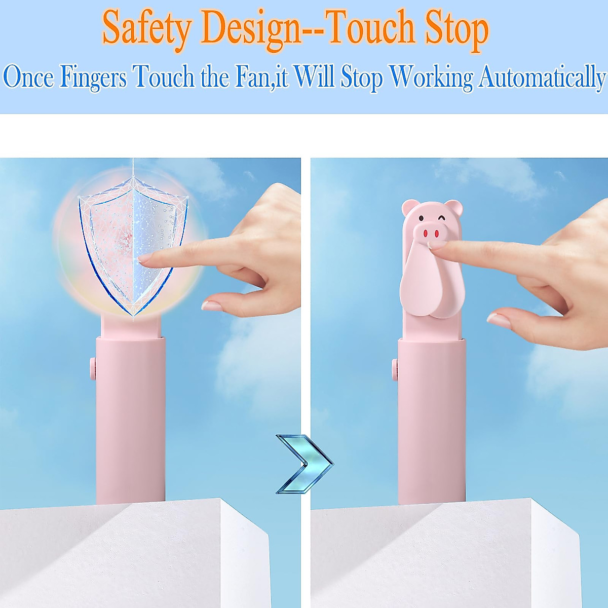 MrXGod Handheld Mini Fan, Personal Fan Handheld, Hand Held Fan for Travel Outside Rechargeable