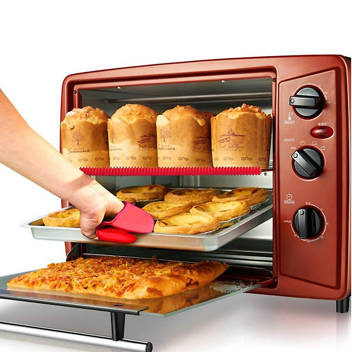 Baker Boutique 2pcs Silicone Baking Rack Cover Non Stick Oven Guard Safe Non Slip Burn Protector Hot Strip