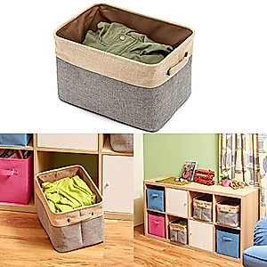 Awekris Foldable Storage Bin Basket Set [3-Pack] Cube Bins Fabric Storage Basket [3-Pack] 13x13x13 inch Collapsible Storage Box Organizer with Handles for Cubby Shelf Nursery Home Closet Large