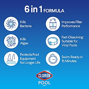 CLOROX Pool&Spa XtraBlue 3-Inch Long Lasting Chlorinating Tablets, 5-Pound Chlorine