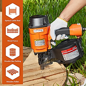 Stafanailer CN70 Coil Nailer 1-3/4-Inch up to 2-3/4-Inch Collated Coil Nails 15 Degree Pneumatic Nail Gun for Pallets, Packing Boxes, Crates and Fence