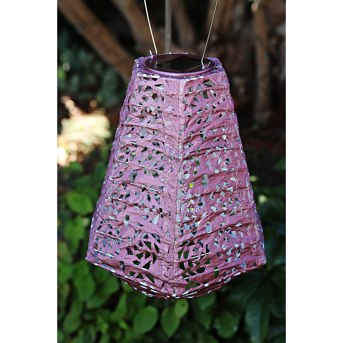 Allsop Soji Stella - Prism - 11" Outdoor Solar Lantern - Metallic Orchid