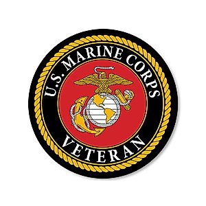 Magnetic Round United States Marine Corps Veteran Magnet (US Vet Outdoor for Cars, Fridges, and Trucks (3 inch) USMC Licensed