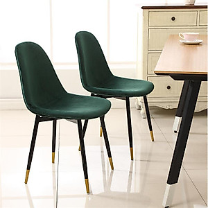 Roundhill Furniture Lassan Contemporary Fabric Dining Chairs, Set of 4, Wood, 22.25"D x 17.25"W x 33.25"H, Green