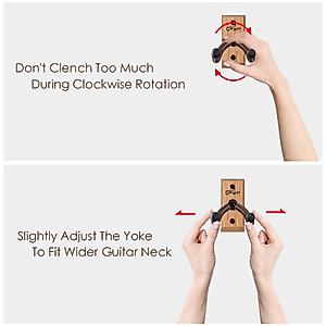 SNIGJAT Guitar Wall Mount 2 Pack, Guitar Hanger for Rotatable, Solid Wood Guitar Wall Hanger, V-Shaped Guitar Mount Hook for Acoustic Guitar, Guitar Holder for Banjo, Musical Instruments Accessories