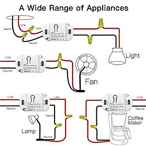 RODOT 10A KR2201WB Wi-Fi Wireless Smart Basic Switch for Smart Home Smart Life APP Compatible with Alexa & Google Home Assistant No Hub Required Support DIY Module (5-Pack)