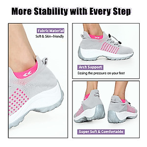 STUNAHOME Womens Slip-On Orthopedic Walking Shoes Non Slip Sole Breathable Mesh and Comfort Cushioning Sporty and Lightweight Sneakers for Women