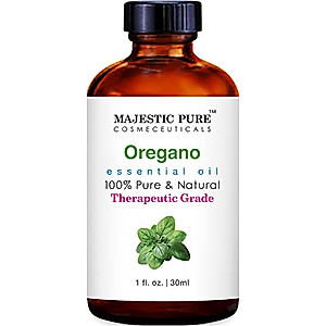 MAJESTIC PURE Oregano Essential Oil, Therapeutic Grade, Pure and Natural, for Aromatherapy, Massage, Topical & Household Uses, 1 fl oz