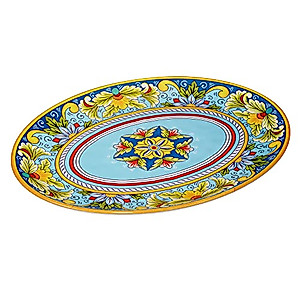Certified International Palermo Melamine Platter Set, Multicolor, Large, 2 Piece