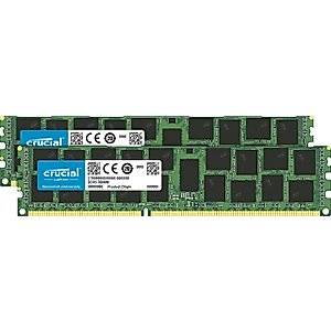 Crucial 32GB Kit (16GBx2) DDR3 1866 MT/s (PC3-14900) RDIMM 240-Pin Memory For Mac Pro Systems (Late 2013) CT2K16G3R186DM
