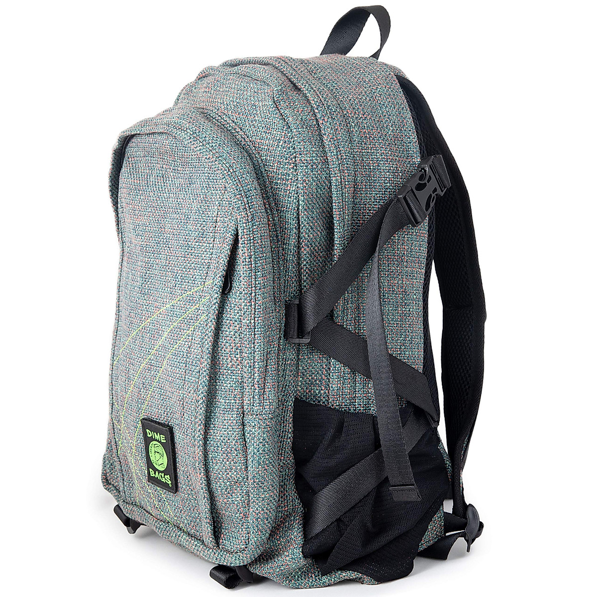 DIME BAGS Urban Hemp Backpack | Original Hemp Backpack for All Genders | Includes Secret Pocket & Removable Airtight Poly Bag (Aqua)