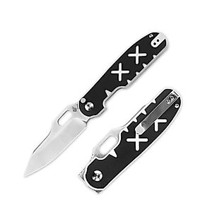 Kizer Cormorant Pocket Knife, Button Lock EDC Folding Knife, Survival Hunting Knife, Camping Knife with Thumb Hole and Flipper Opening, Textured G10 Handle with S35VN Blade, Ki4562A1