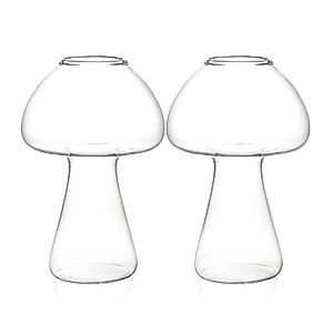 ZUDKSUY Cocktail Glasses Wine Glasses Set of 2 Mushroom Accessories Glasses 250ML Mushroom Accessories Glass Cup Personalised Wine Glasses