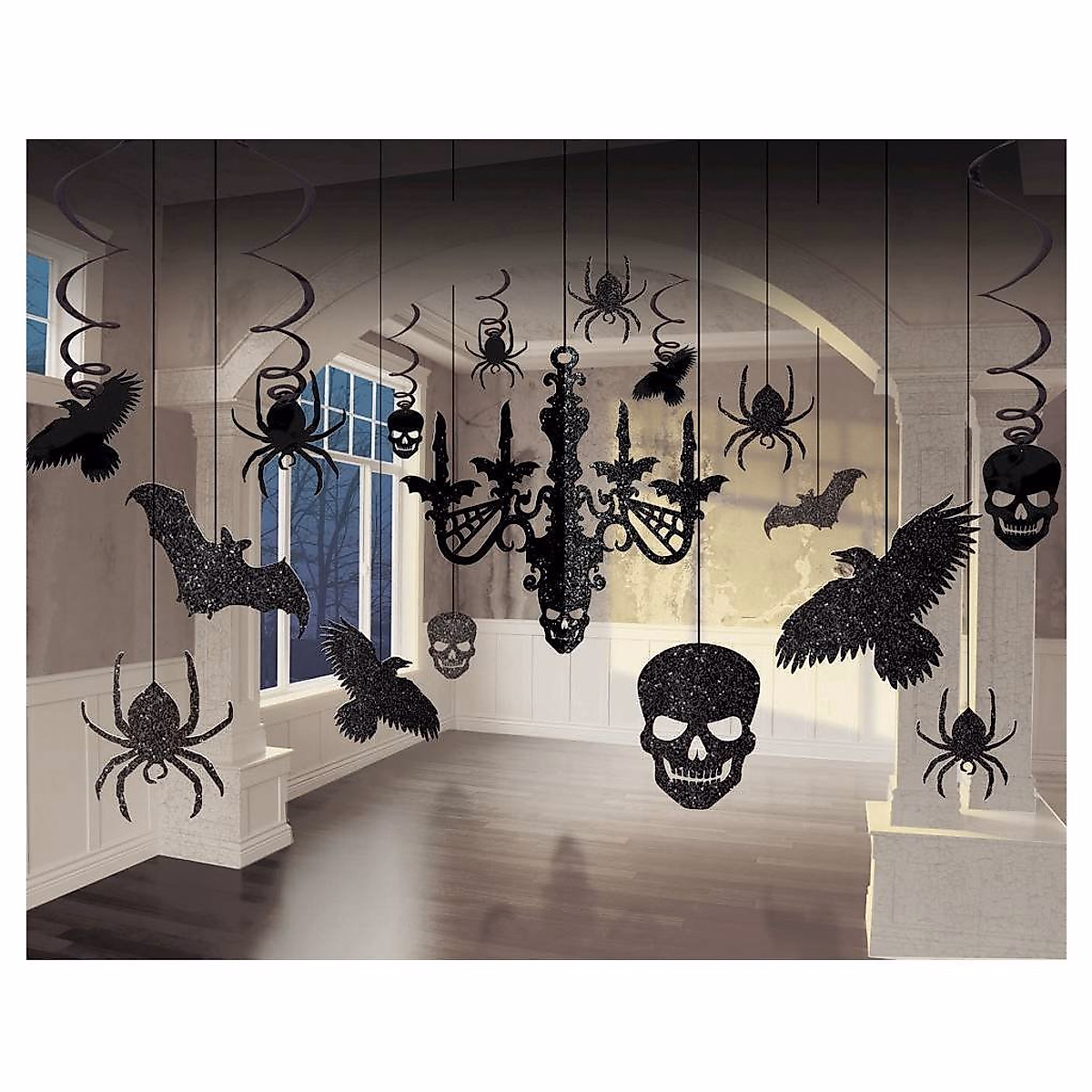 Amscan | Party Decoration | Halloween Glitter Paper Chandelier Decorating Kit | 17 in a Package