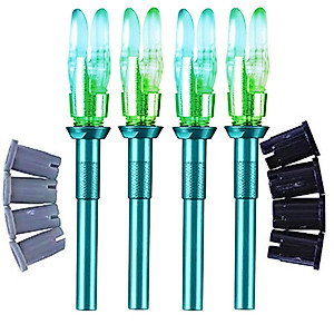 DEEPOWER Universal Fit Nock Automatically LED Lighted Nock fits G, X, and S Series Arrows with 4.2mm/.165 Inside Diameter, Including 0.204, 0.244 LED Archery Nock (Green)