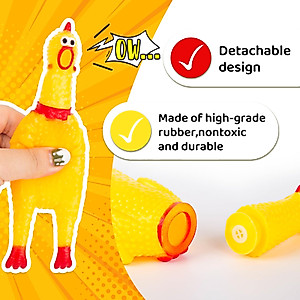 LovesTown 16PCS Rubber Chickens, Screaming Chicken Toys, Chicken Squeaky Toy Squeeze for Kids Party Favors Prank Toys Dog Toys