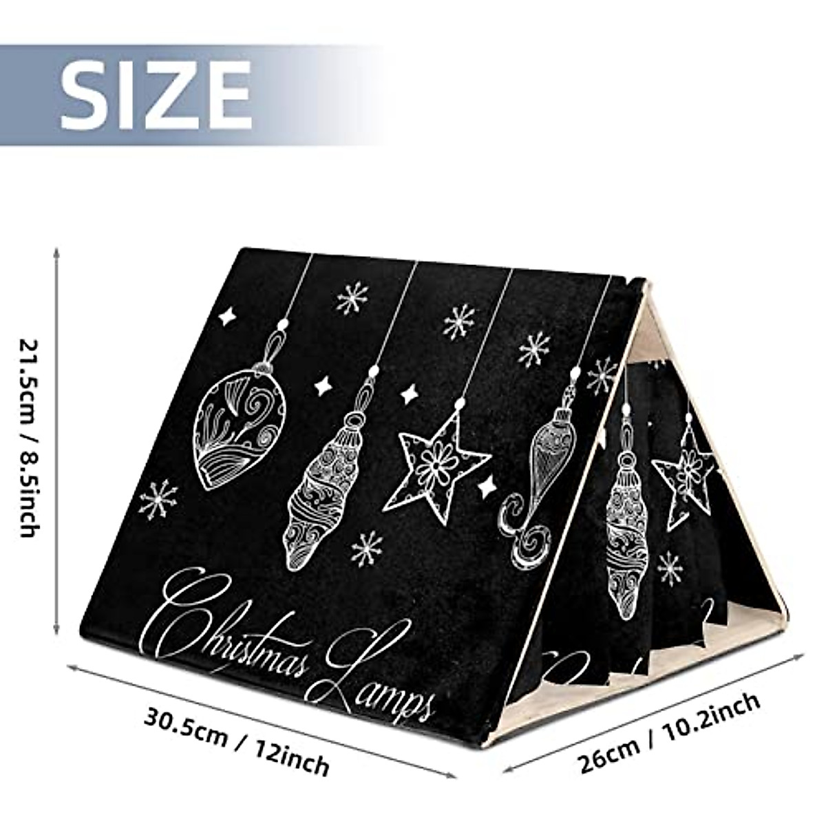 enheng Small Pet Hideout Christmas Lamps Background Hamster House Guinea Pig Playhouse for Dwarf Rabbits Hedgehogs Chinchillas