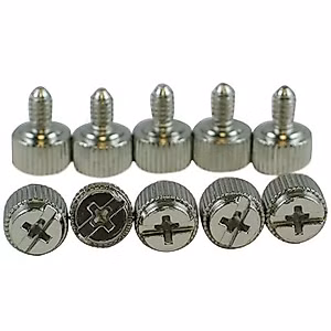 10 x Silver/Chrome Computer Case Thumbscrews (6-32 Thread) for Cover / Power Supply / PCI Slots / Hard Drives