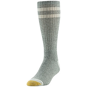 GOLDTOE Men's Harrington Crew Socks, Multipairs, Retro Stripe (6-Pairs), Large