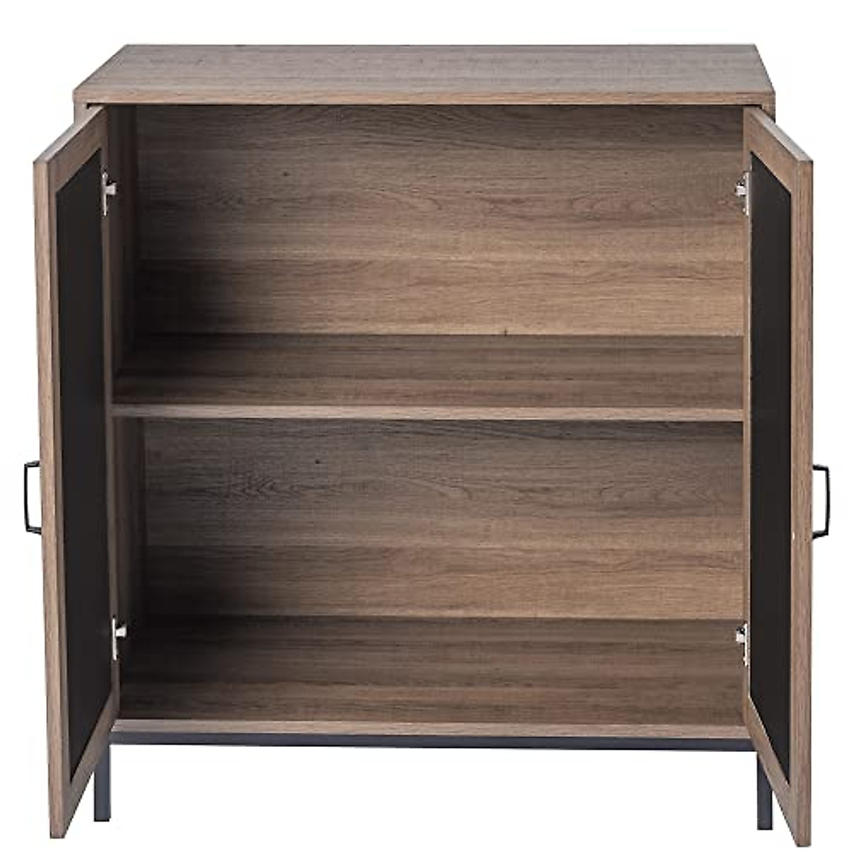 BIRASIL Sideboard Buffet Cabinet, Rustic Storage Cabinet with Rattan Doors for Entryway/Hallway, Accent Liquor Cabinet for Home Kitchen Living/Dinning Room (Natural Oak)