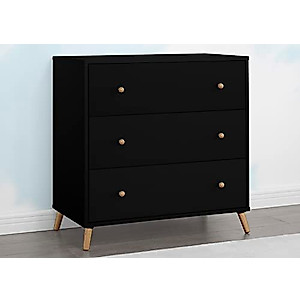 Delta Children Essex 3 Drawer Dresser, Ebony/Natural