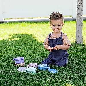 Silicone No Spill Snack Cups for Toddlers – Portable Baby Snack Cup Containers with Dustproof Lid – Dishwasher-Friendly Toddler Spill Proof Cups Without BPA, Lead, or Phthalates – Pink and Lilac