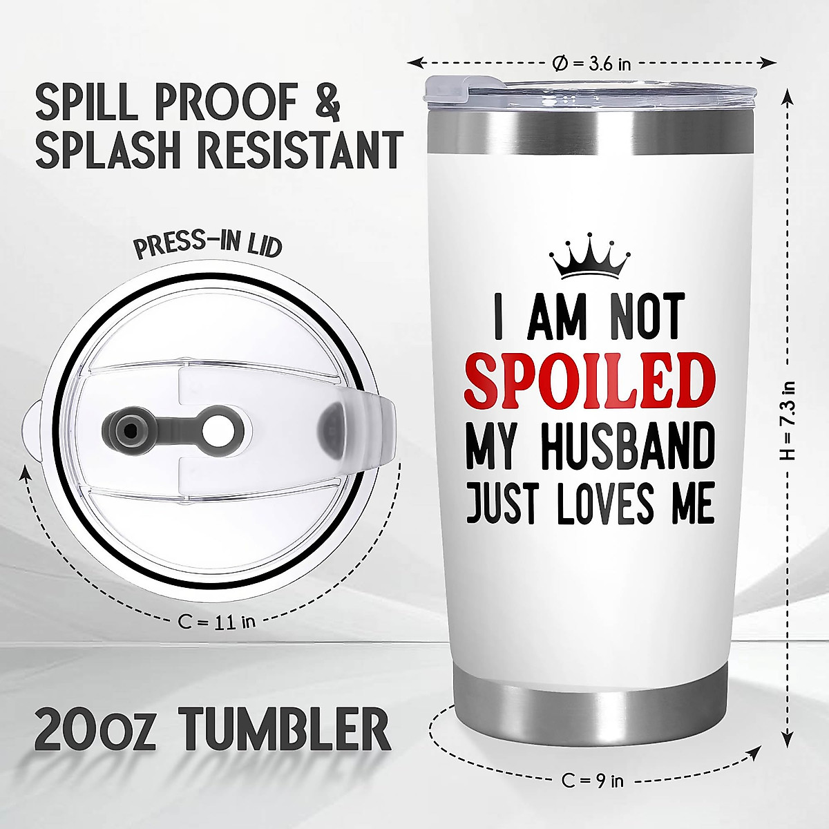 TEEZWONDER Anniversary Wedding Gifts for Her Wife - Stainless Steel Insulated Coffee Tumbler With Lid 20 Oz - Mothers Day Birthday Gifts for Women Wife from Husband