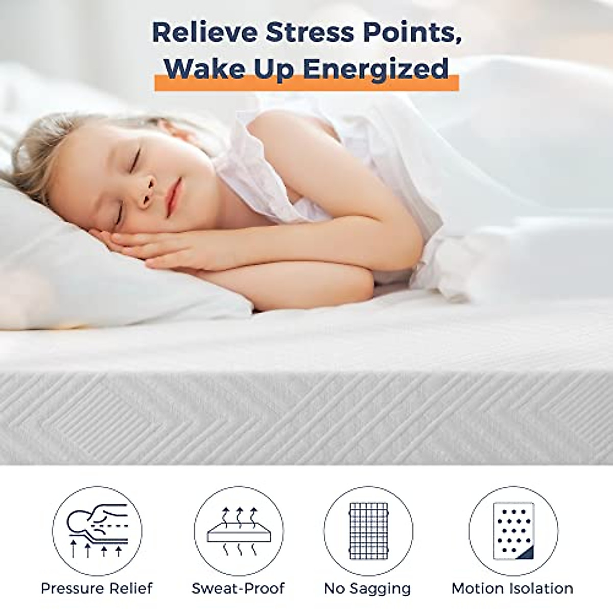 IULULU Full Mattress, 6 inch Memory Foam Mattress in a Box Full Size for Bunk Bed, Medium Firm, CertiPUR-US Certified, Made in USA, White