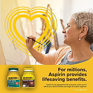 Bayer Aspirin 81mg Enteric Coated Tablets 300ct and 2 Count Travel Pack of Genuine Aspirin 325mg Coated Tablets