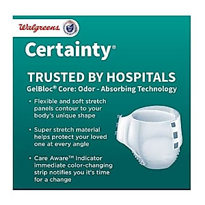 Walgreens Certainty Unisex Adjustable Incontinence Stretch Briefs with Tabs L/XL 28.0ea