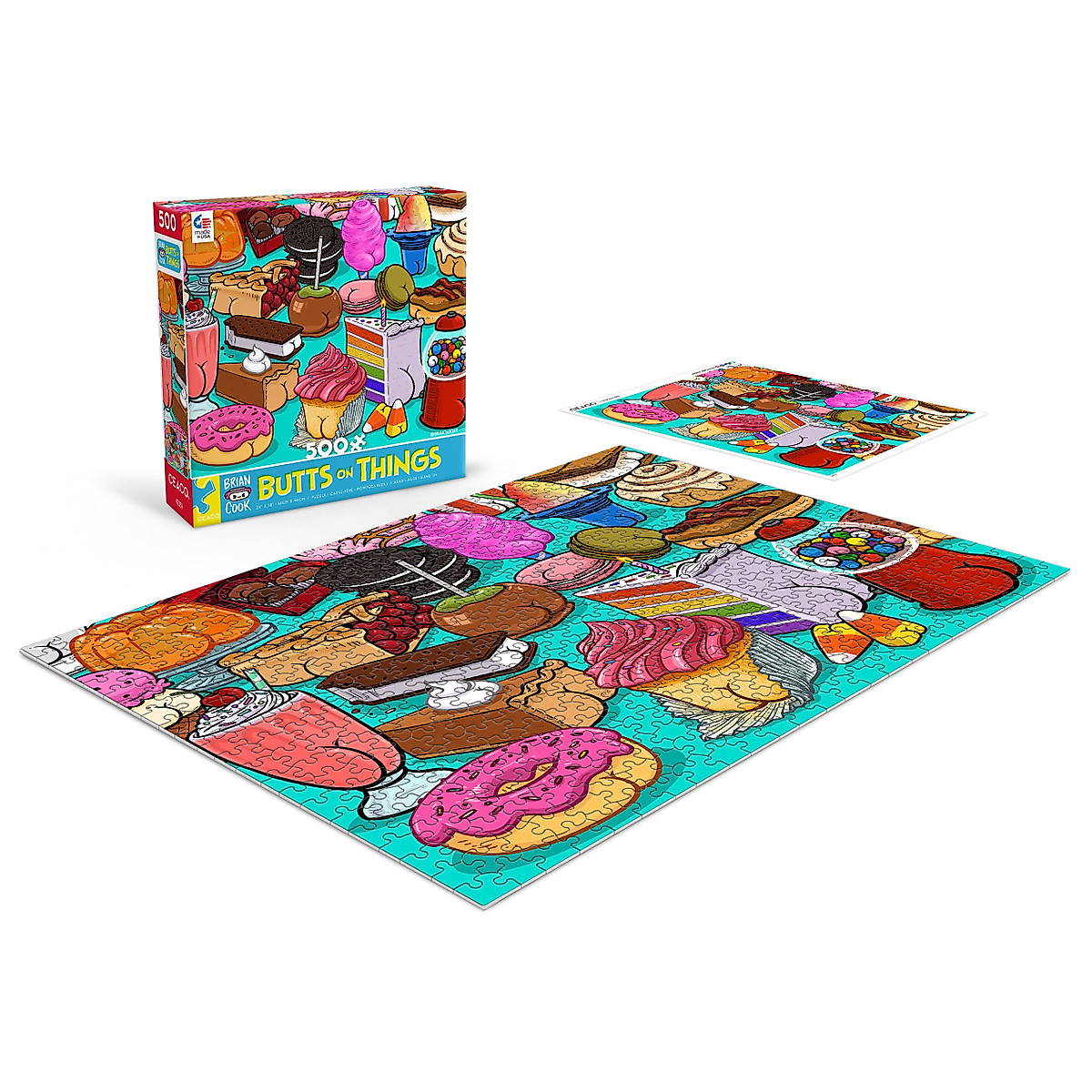 Ceaco - Brian Cook - Butts on Things - Sweet Cheeks - 500 Piece Jigsaw Puzzle