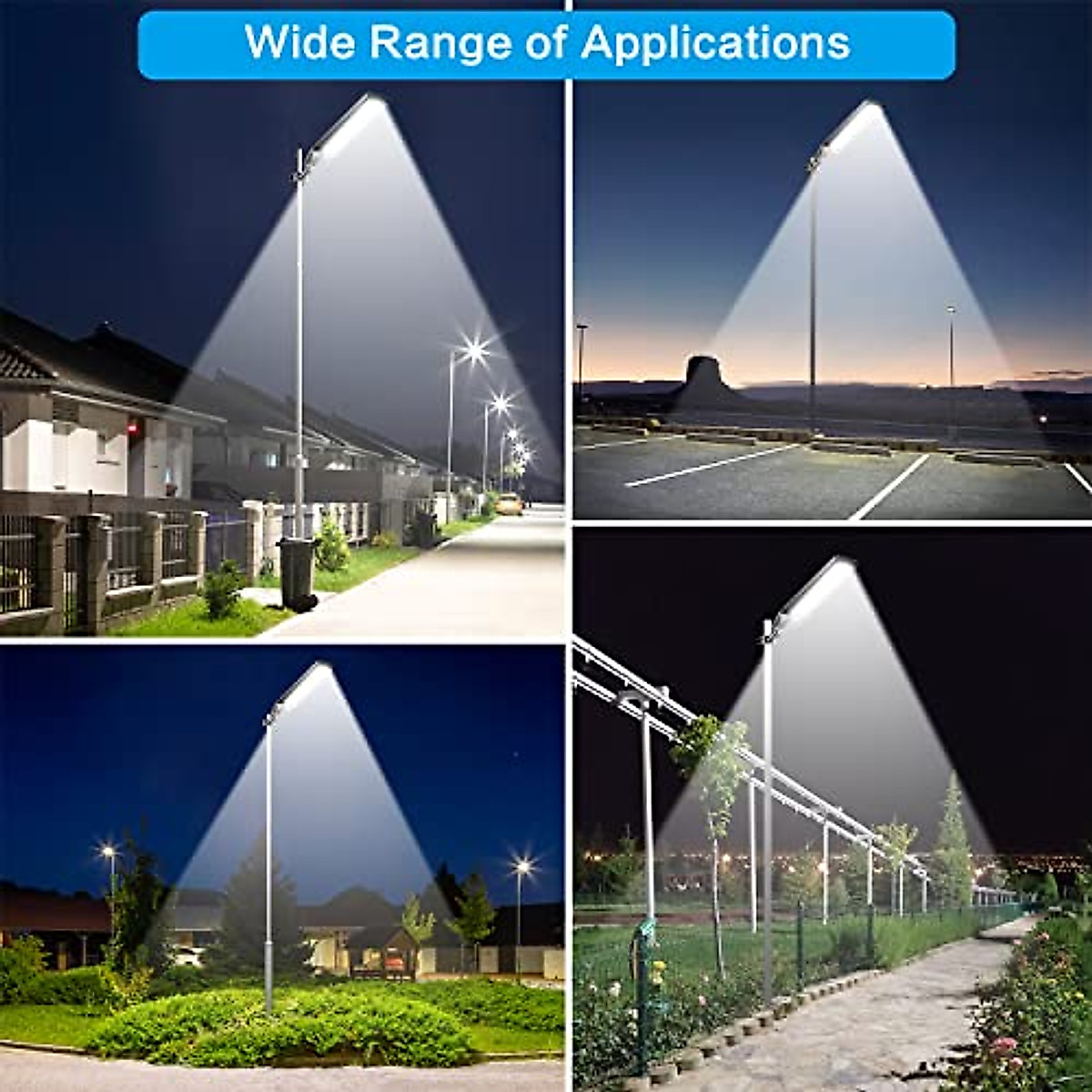 AKOFUN 2 Pack 1600W Solar Street Lights Outdoor 90000 Lumens Dusk to Dawn Street Lights Solar Powered Motion Sensor Waterproof IP66 6000K Solar Light for Yard, Garage, Garden