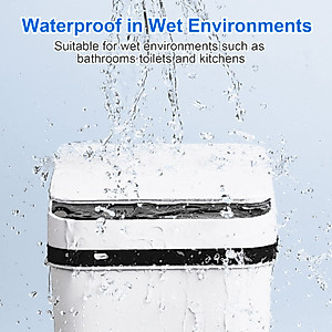 Anborry 2 Pack Bathroom Touchless Trash Can 2.5 Gallon Smart Automatic Motion Sensor Rubbish Can with Lid Waterproof Narrow Small Garbage Bin for Kitchen, Office, Living Room, Bedroom(Black+White)
